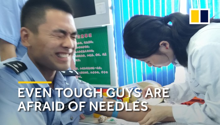 Chinese policeman’s reaction to drawing blood goes viral | South China ...