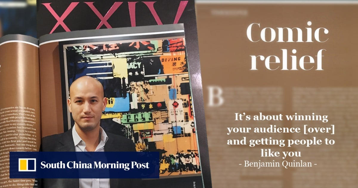 Timing is everything for banker and stand-up comedian Benjamin Quinlan ...